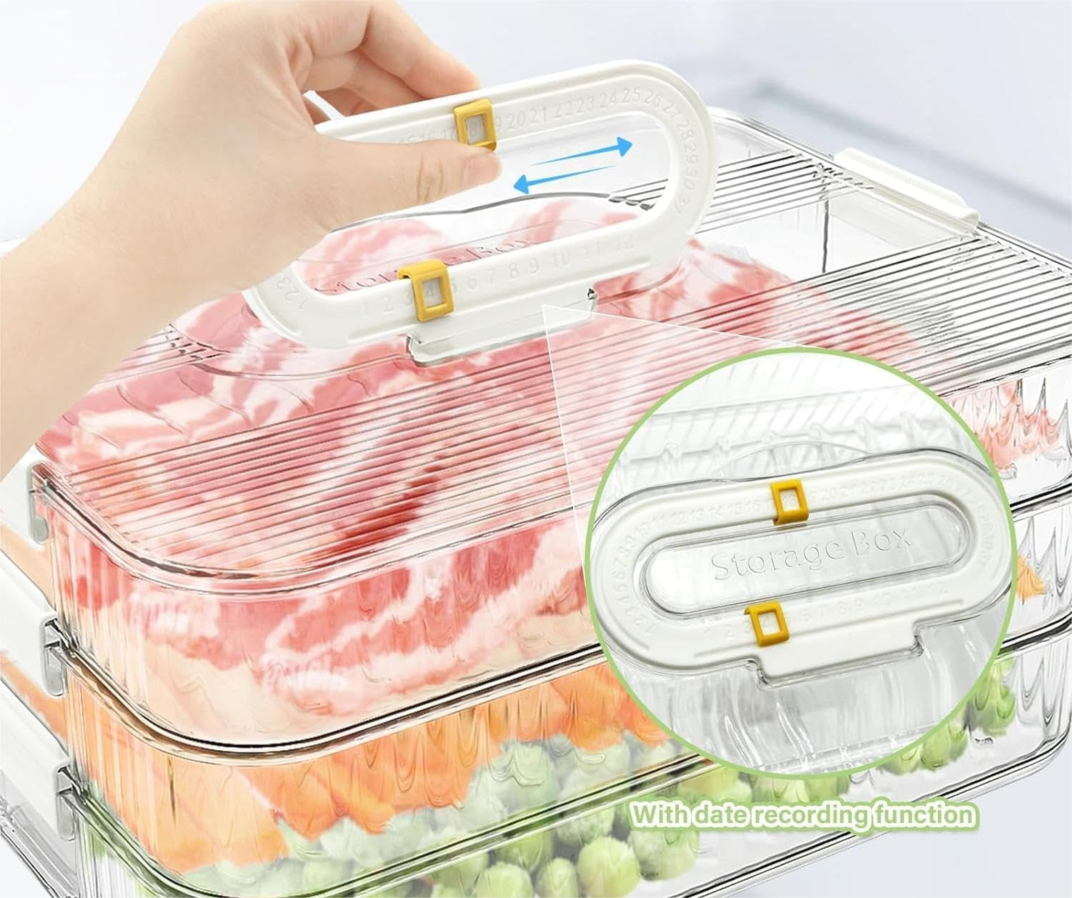 Deli Refrigerator Meat Container Removable Lunch Meat Container Bacon ...