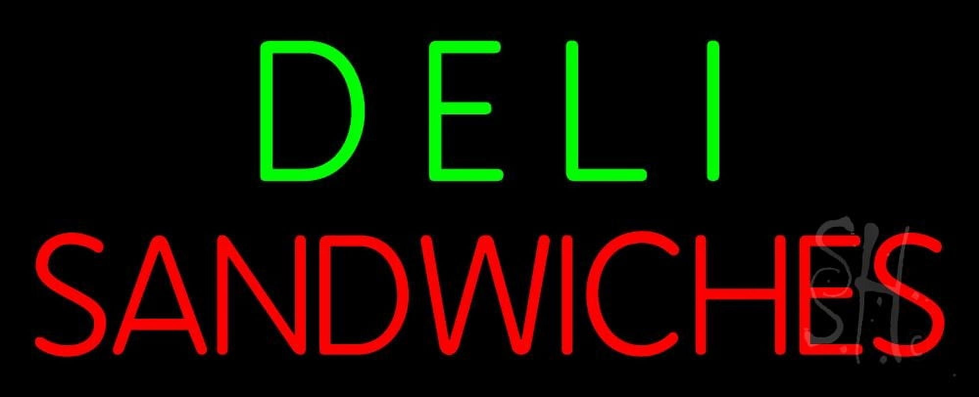 Deli Sandwiches LED Neon Sign 10 x 24 - inches, Clear Edge Cut Acrylic ...