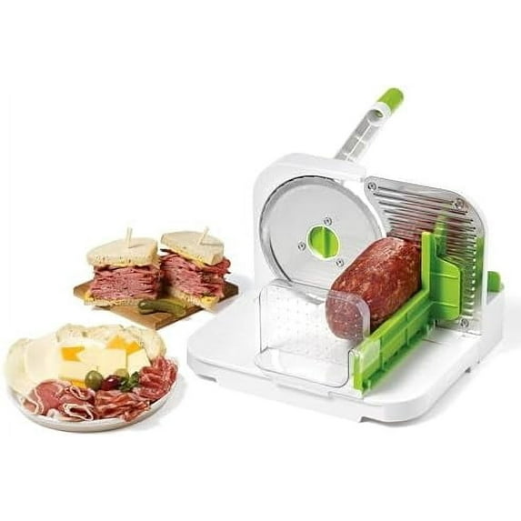 Deli Slicer - Slices Meat, Cheese, Bread - 6.5" Stainless Steel Blade ...