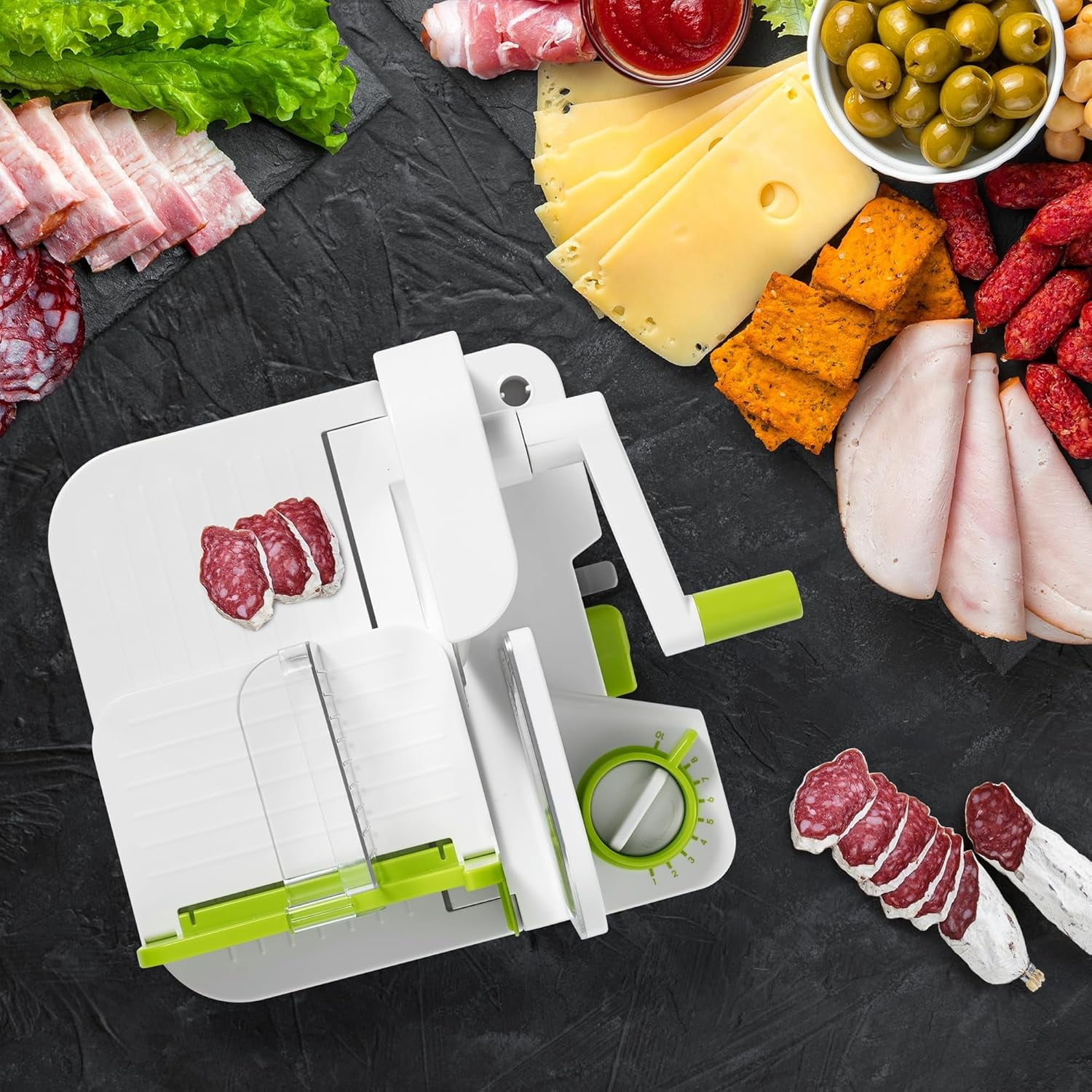 Slicer - Slices Meat, Cheese, Bread - 6.5" Stainless Steel Blade ...