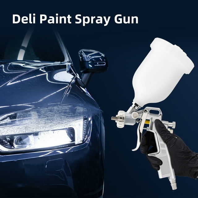 Deli Professional Auto Painter Spray Gun, Gravity Feed, 600CC, 1.5mm ...