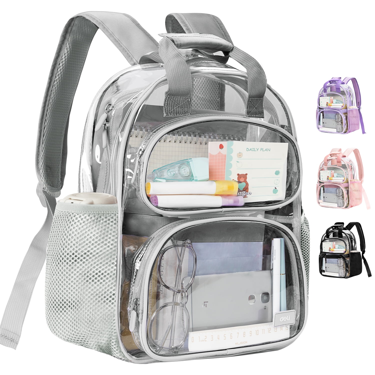Deli Clear Backpack Heavy Duty, Waterproof PVC Transparent Backpacks ...