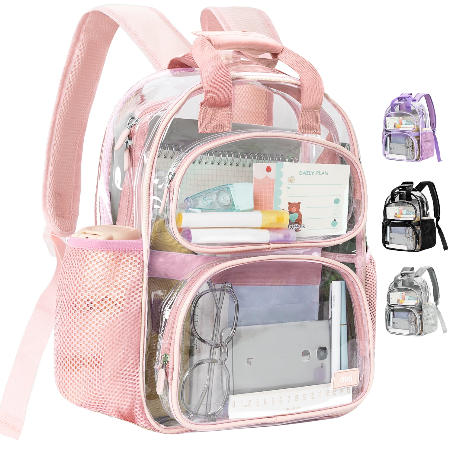 Deli Clear Backpack Heavy Duty, Waterproof PVC Transparent Backpacks ...