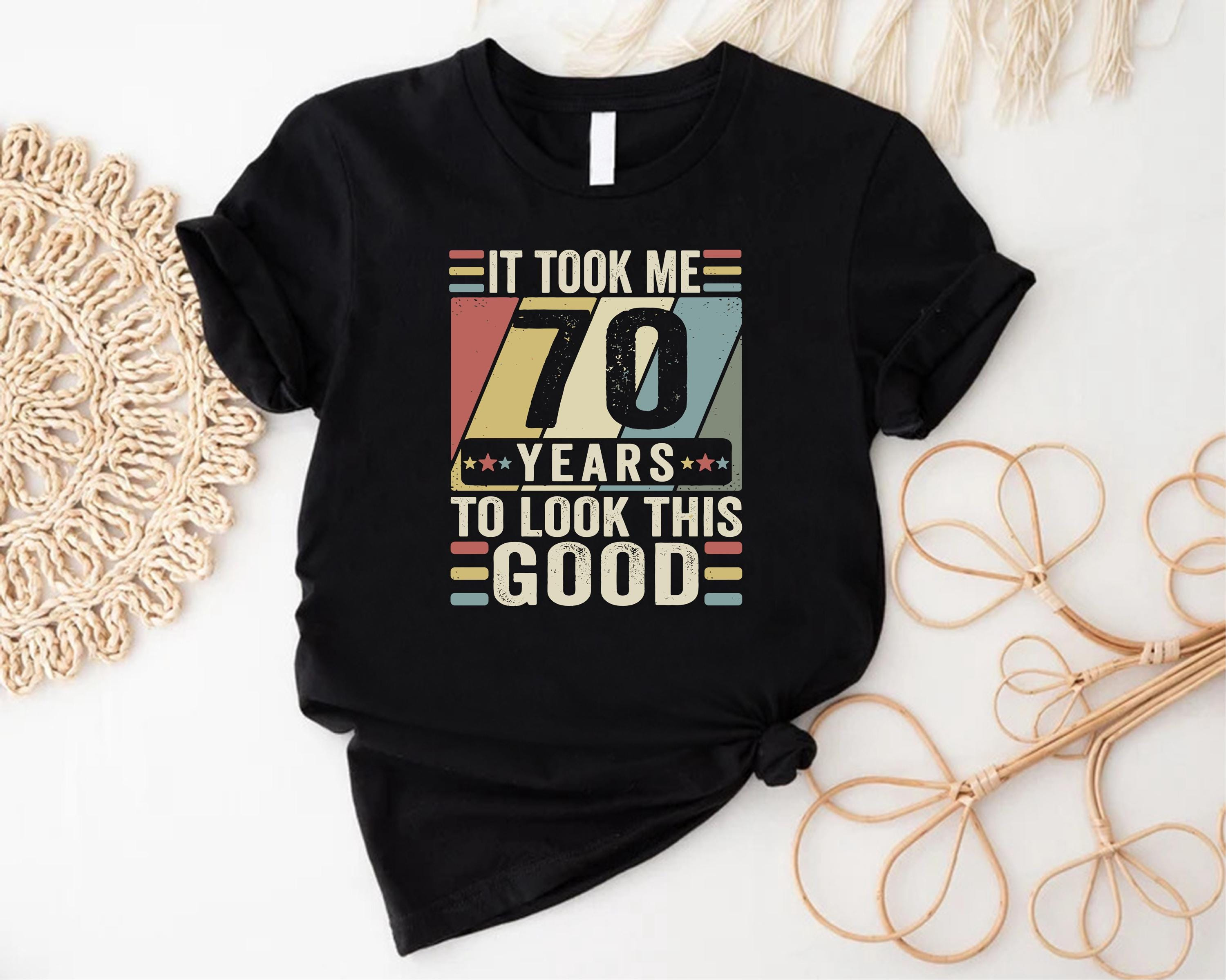 DeliFri 70th Birthday Shirt, 70th Birthday Gift, It Took Me 70 Years To ...