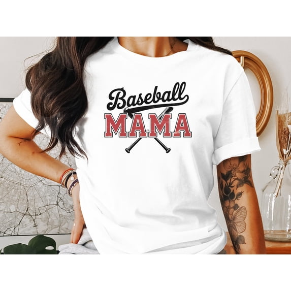 DeliFri Baseball Mama T-Shirt, Cute Baseball Mom Shirt, Sports Mom ...