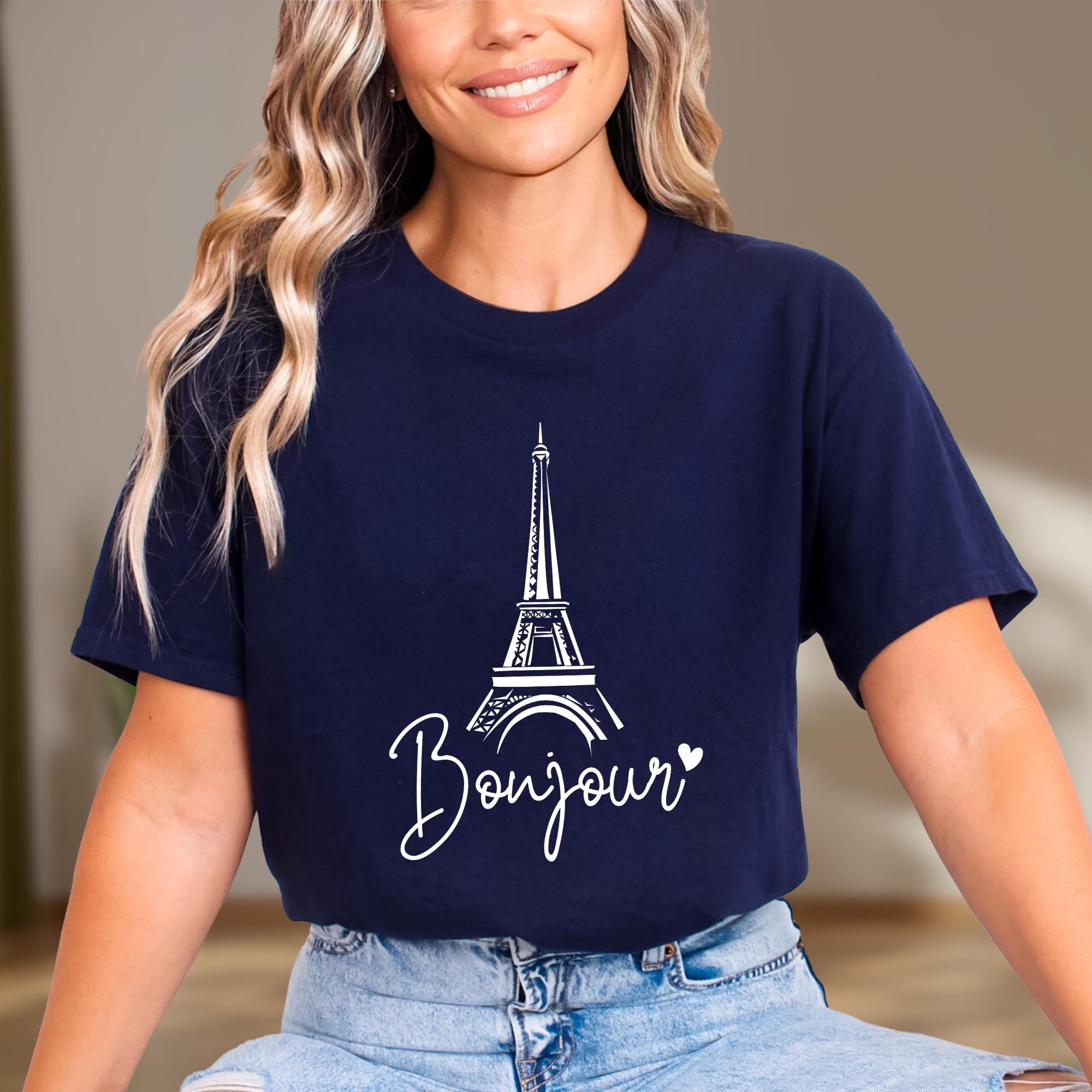 DeliFri Bonjour Shirt, Paris Shirt, Paris Gifts, Paris Travel Shirt ...