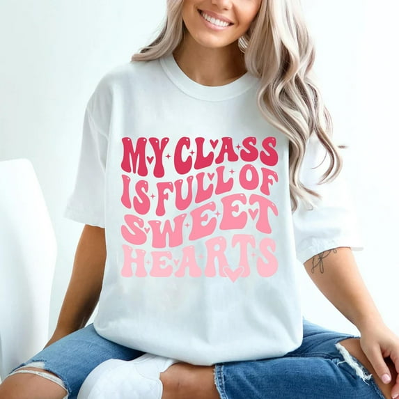 DeliFri My Class is Full of Sweethearts T-Shirt, Teacher Valentine ...