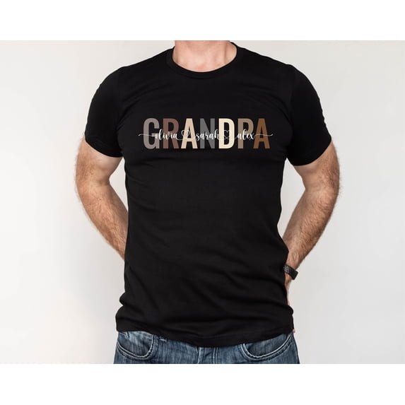 DeliFri Custom Grandpa Shirt, Grandpa Shirt With Names, Personalized ...