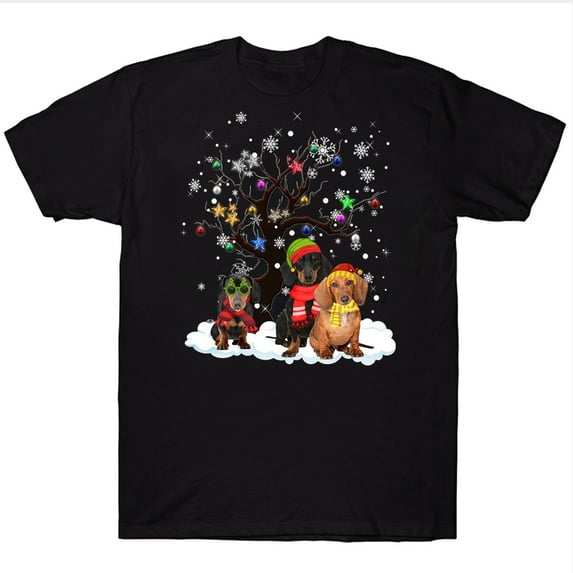 DeliFri Cute Christmas Dachshund Noel Tree Ugly Sweater Christmas T ...
