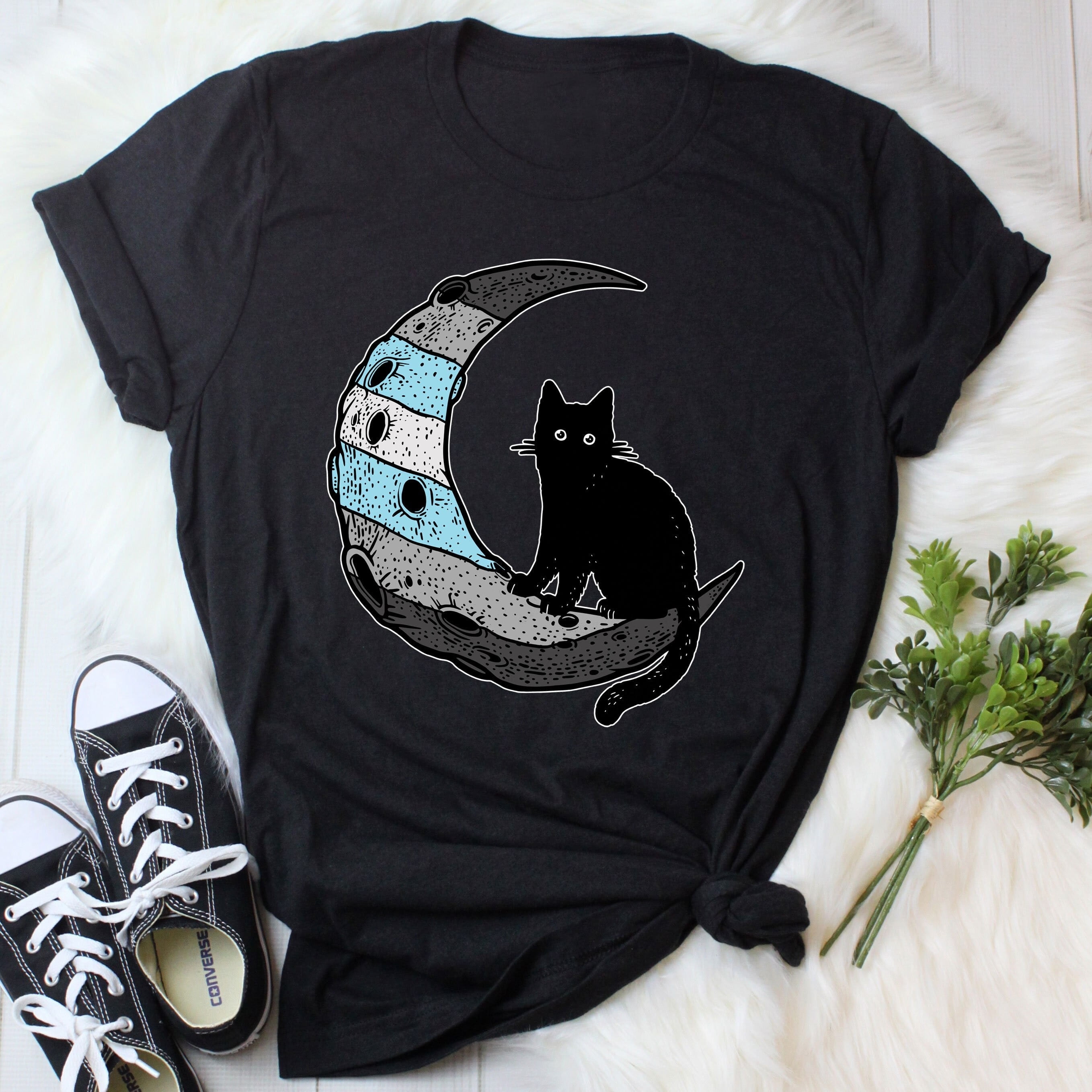 DeliFri Demiboy Shirt, Demiboy Flag, Demiguy Pride Gift, Space Cat Moon ...