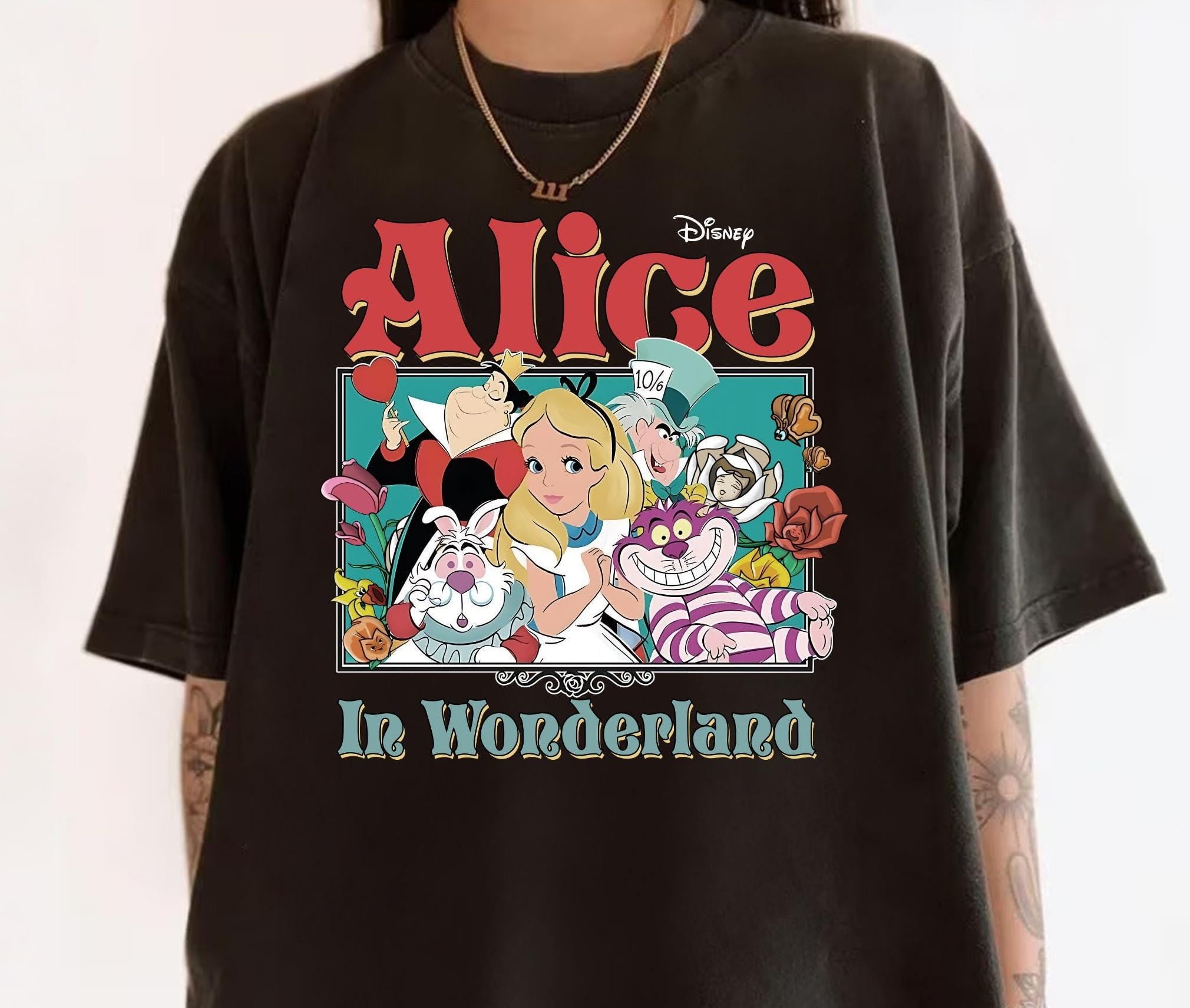 DeliFri Disney Alice In Wonderland Characters Shirt, Cheshire Cat Mad ...