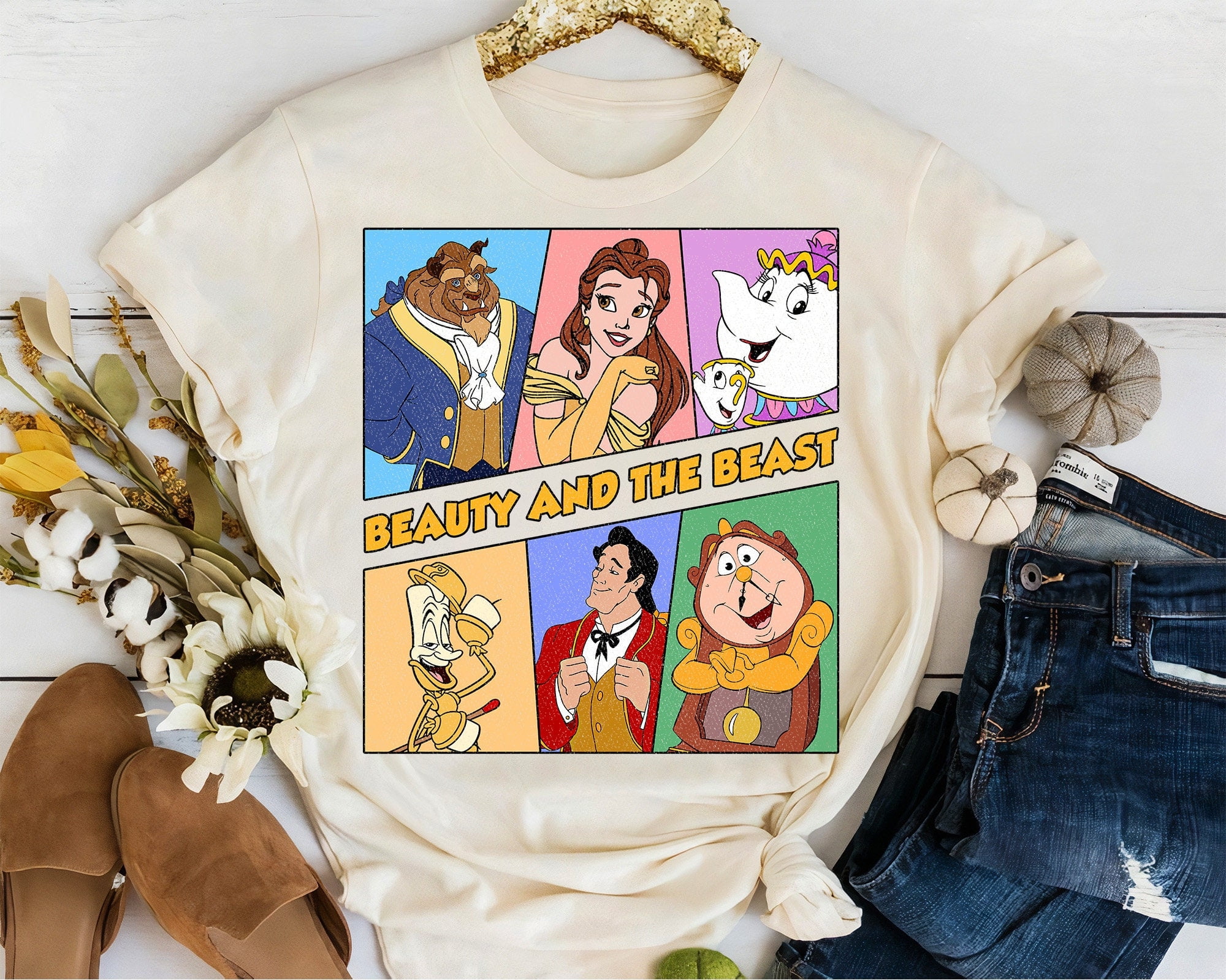 DeliFri Disney Beauty And The Beast Vintage shirt, Disney Portrait ...