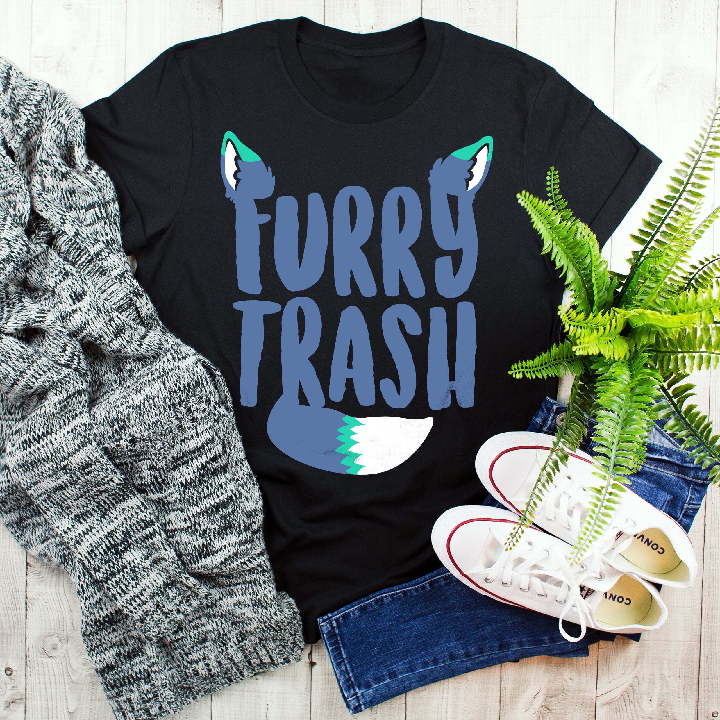 DeliFri Furry Trash Shirt, Women Men, Wolf Fox Lover Gift, Cute Fursuit ...
