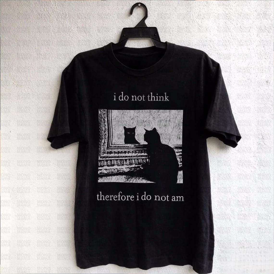 DeliFri I do not think therefore i do not am, Funny Cat shirt, Grunge ...