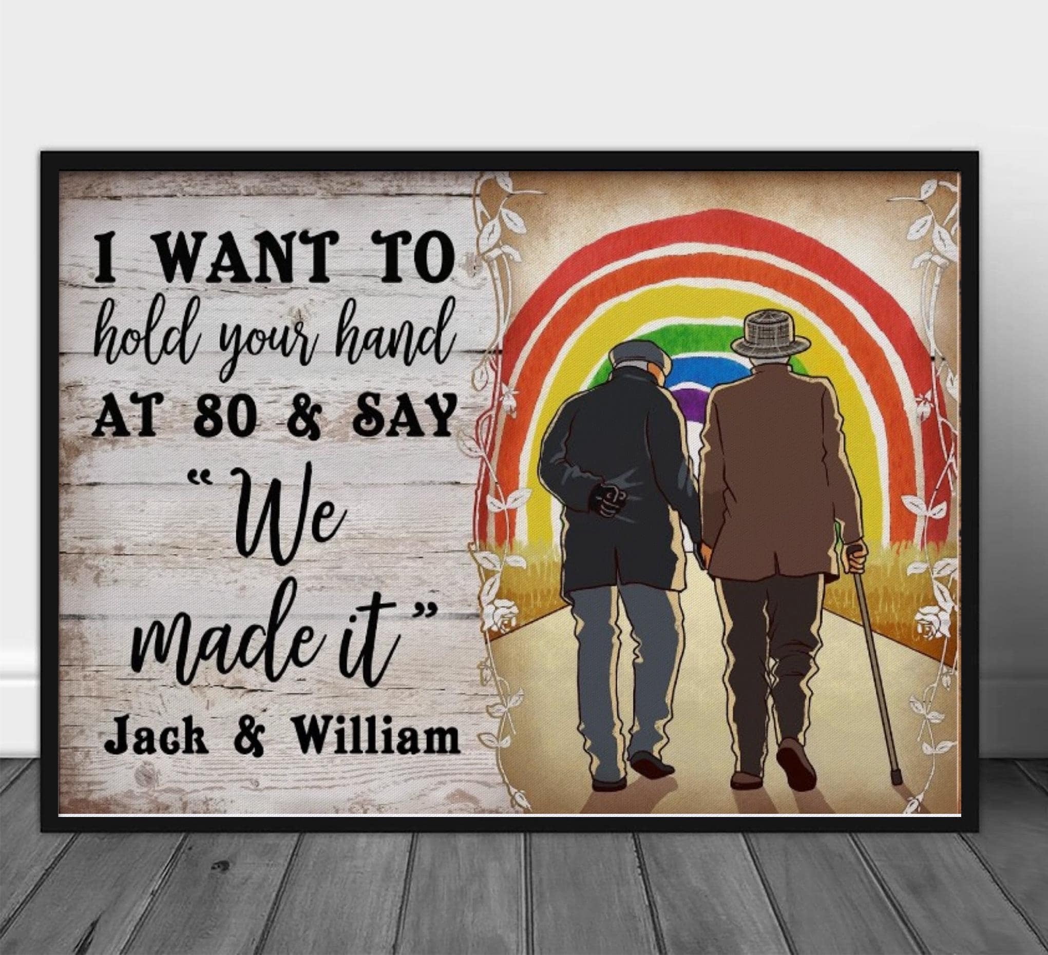 DeliFri LGBT Couple Anniversary Poster, We Made It Wall Art Print ...