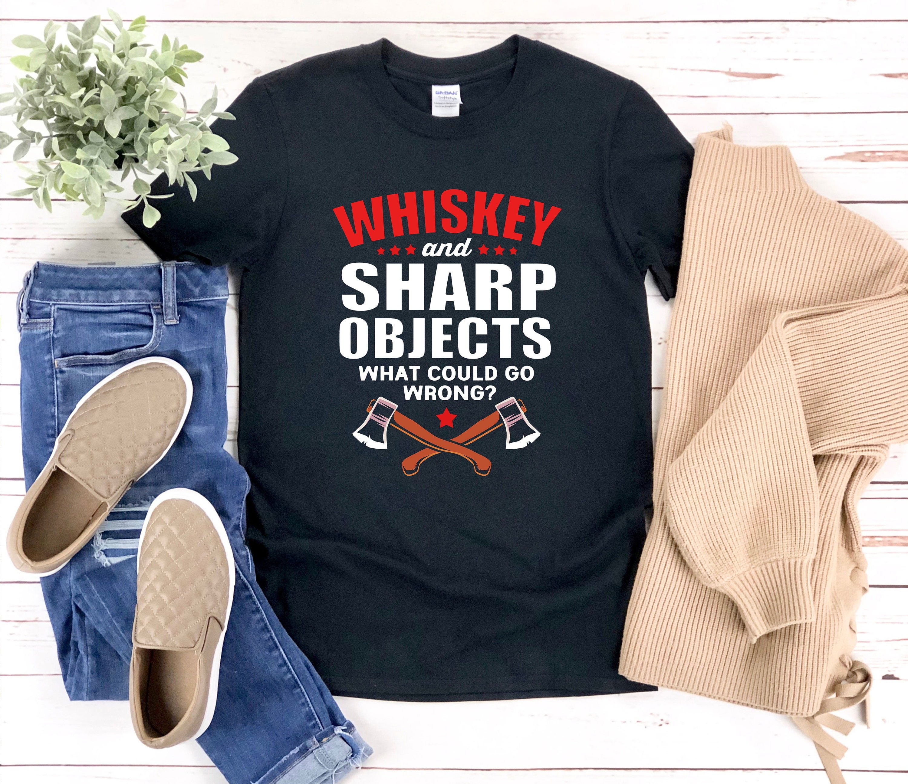 DeliFri Lumberjack Shirt, Whiskey And Sharp Objects What Could Go Wrong ...