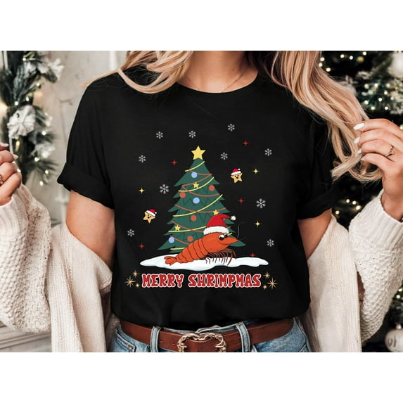 DeliFri Merry Shrimpmas Christmas Shirt, Shrimp Shirt, Cute Shrimp Gift ...