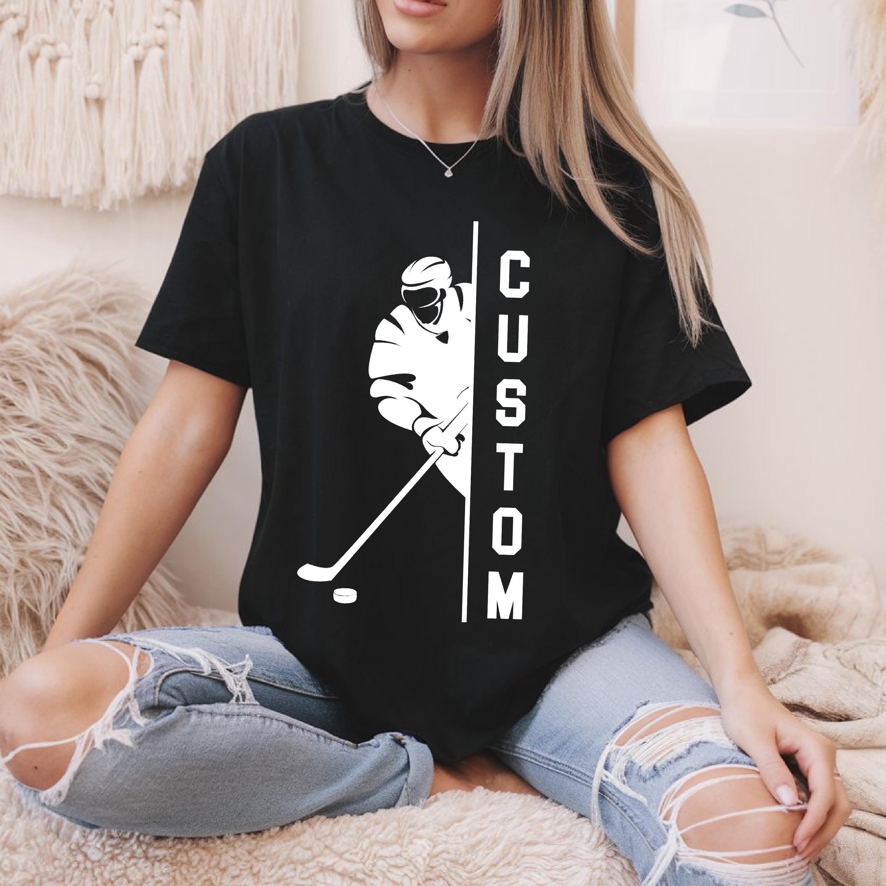 DeliFri Personalized Hockey Player T-Shirt: Custom Name & Number ...