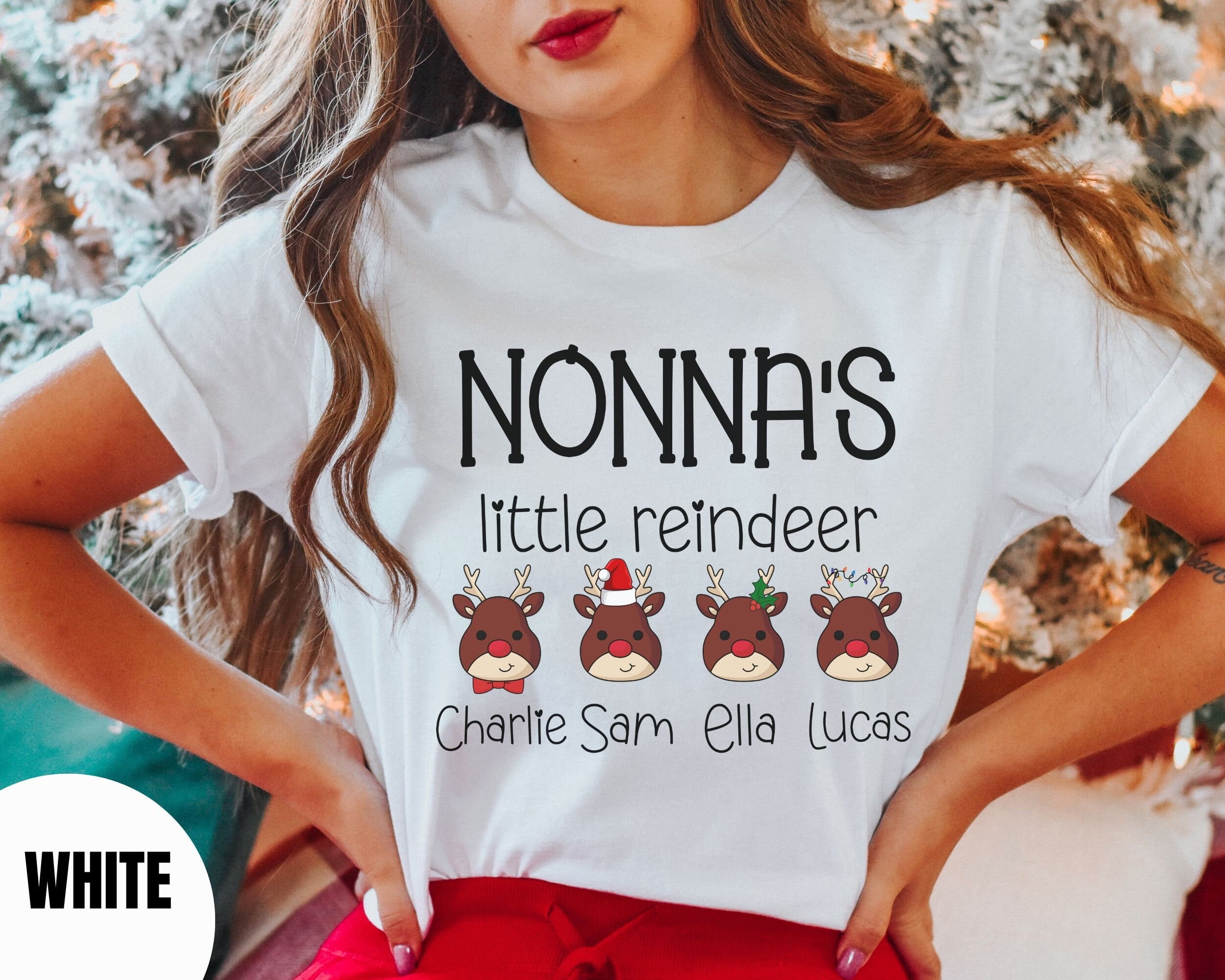 DeliFri Personalized Nonna Christmas Shirt, Nonna tshirt, Custom Nonna Gifts, Nonnas little ...