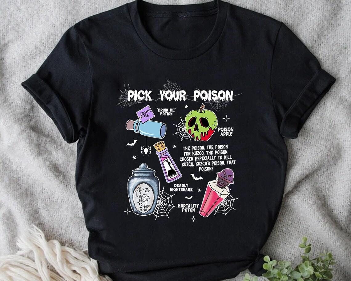 DeliFri Pick Your Poison Shirt, Halloween Disneyland Shirt, Spooky ...