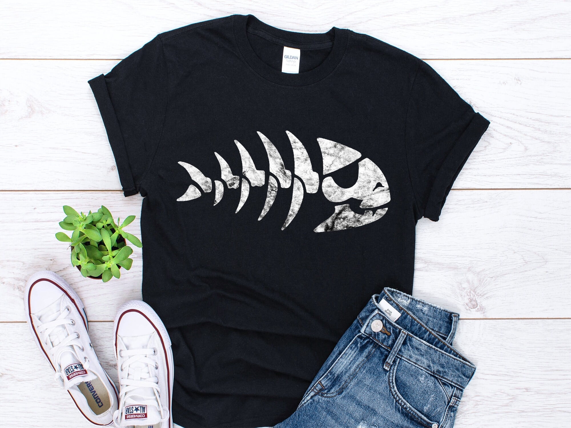 DeliFri Pirate Fish Shirt, Jolly Roger Fish Gift, Flying Spaghetti ...