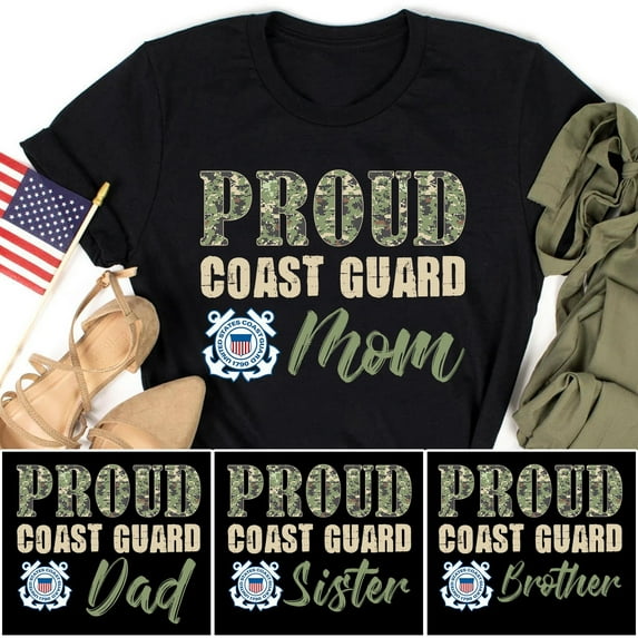 DeliFri Proud Coast Guard Mom Shirts, Coast Guard Dad, Coast Guard ...