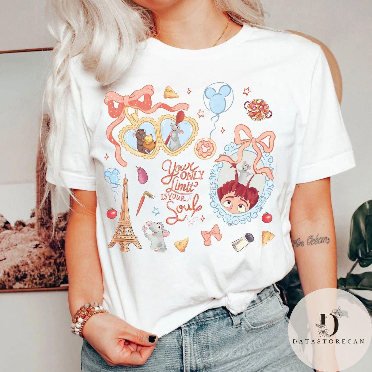 DeliFri Remy Ratatouille Disney Coquette bows shirt, Your only limit is ...