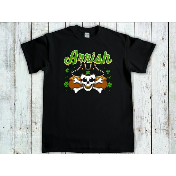 DeliFri St.Patricks Day Shirt, Arrish Shull And Cross Bones, Irish Tee ...