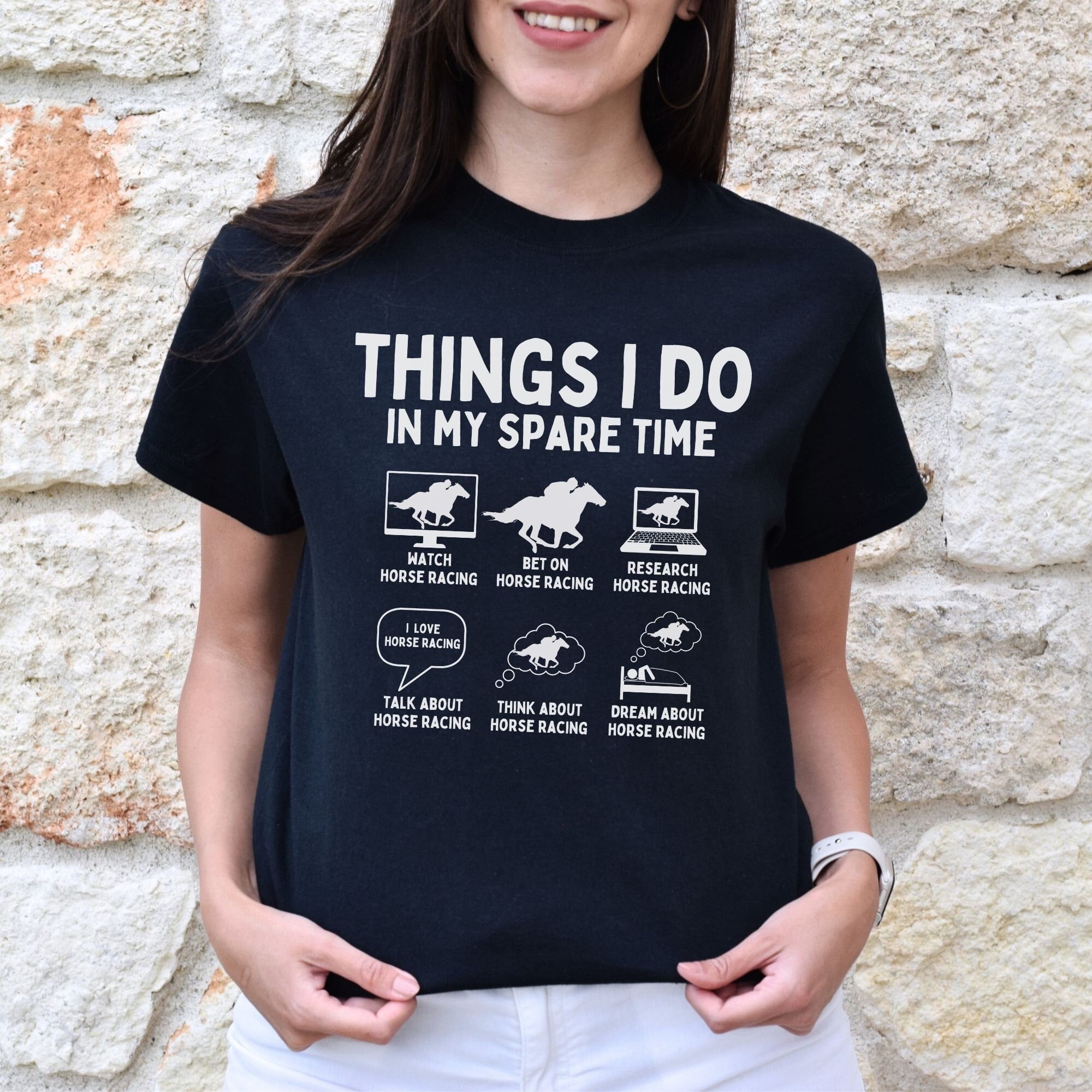DeliFri Things I Do In My Spare Time Horse Racing Shirt, Equestrian ...