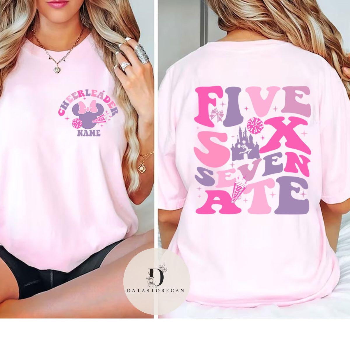 DeliFri Two-sided Cheerleader Five six seven ate shirt, Disney ...