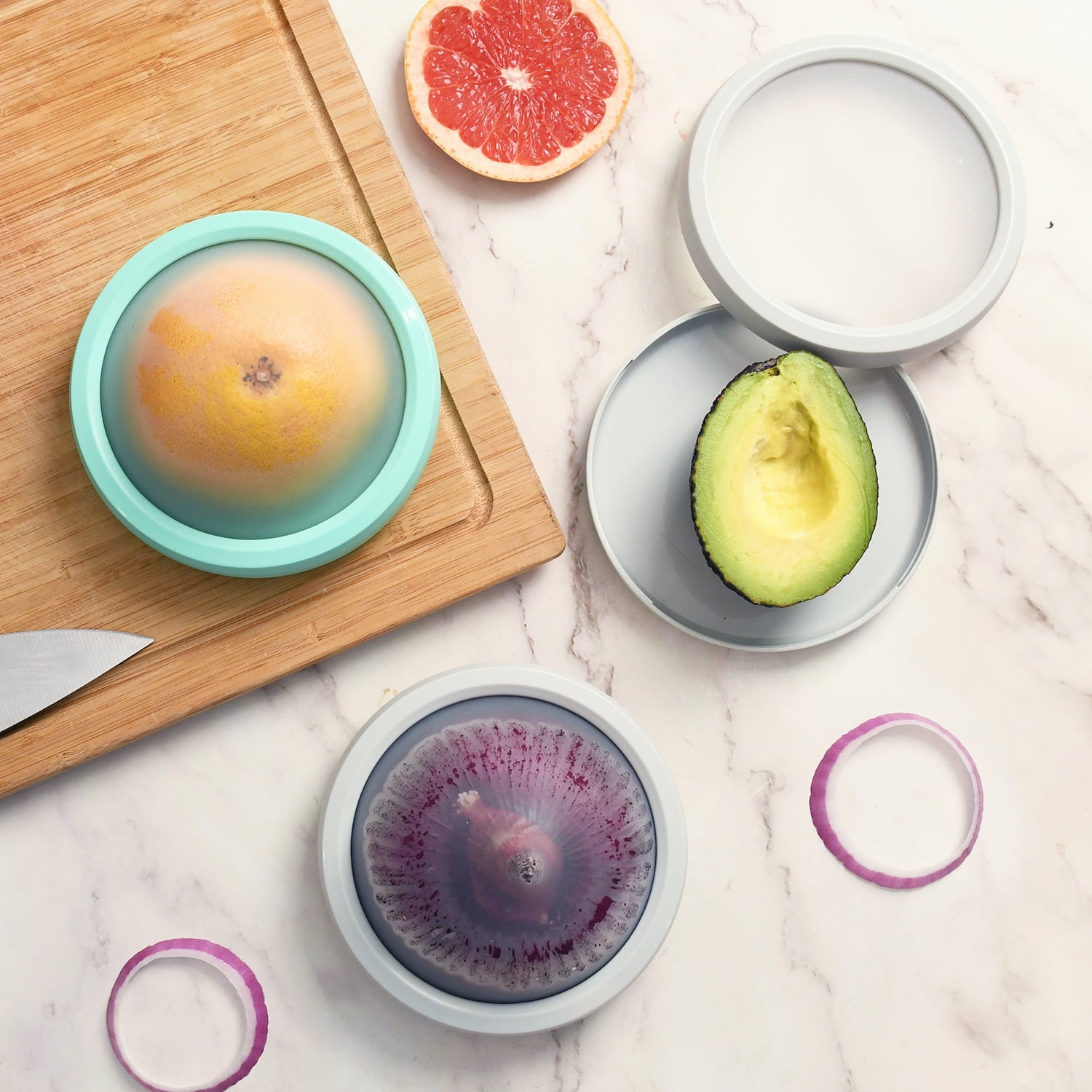 DeliOne Flex'n Fresh Stretch Pod Set (2 Pack) - Reusable Silicone Food ...