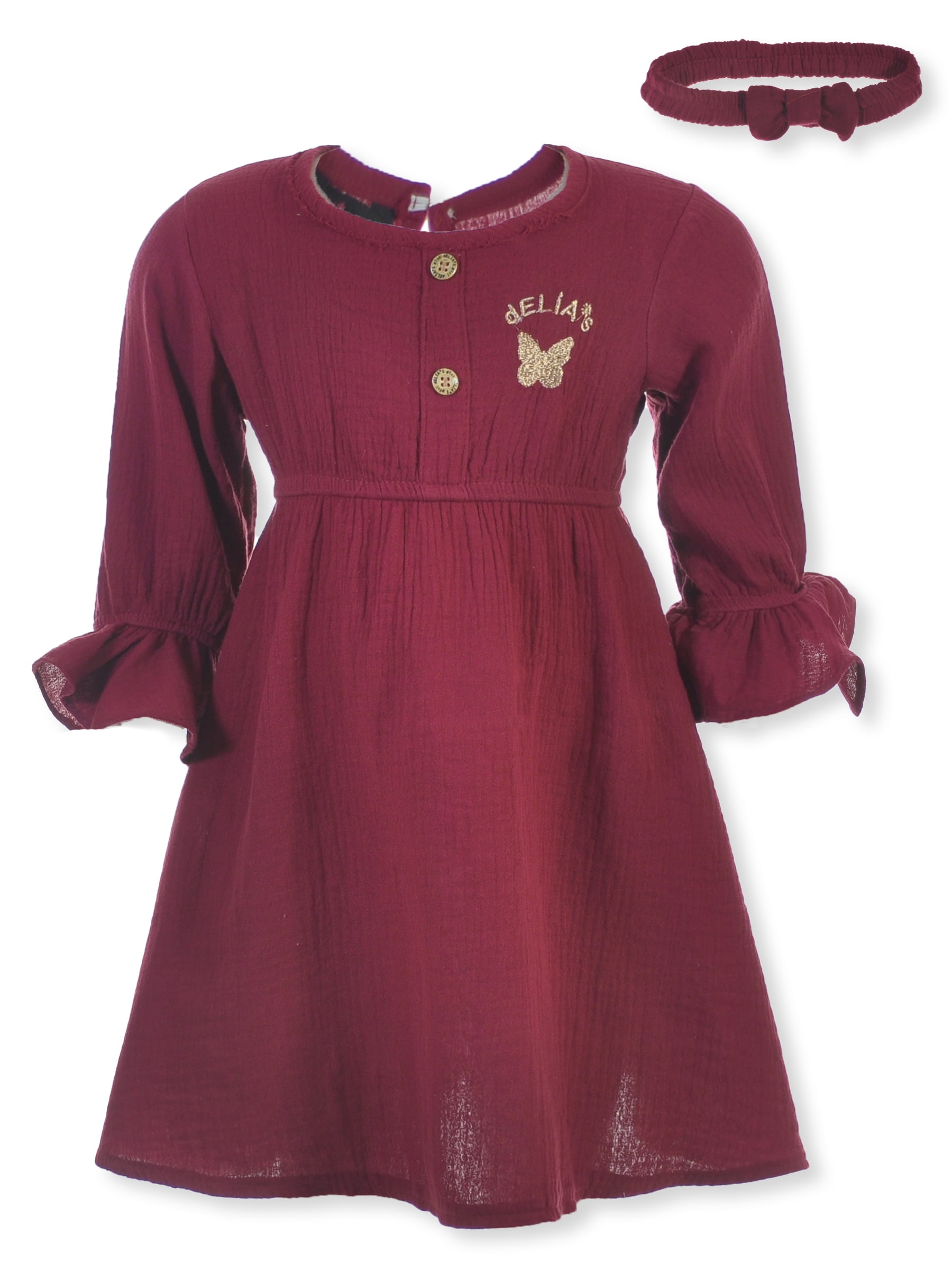 Delia's Girl Girls' 2-Piece Dress Set Outfit - burgundy, 4 (Little ...