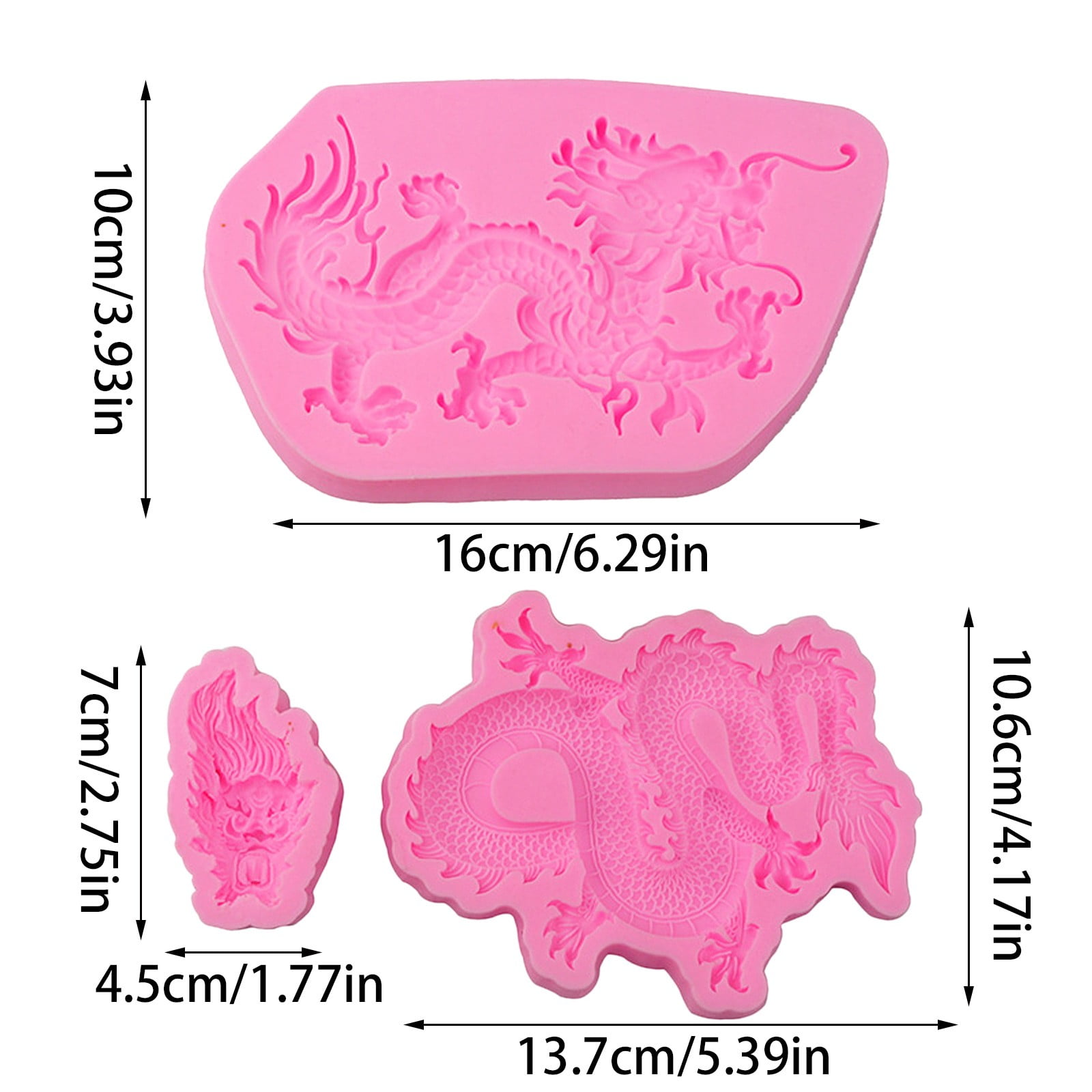 Delicate 3D Dragon Shaped Silicone Cake Former Versatile Decorating ...
