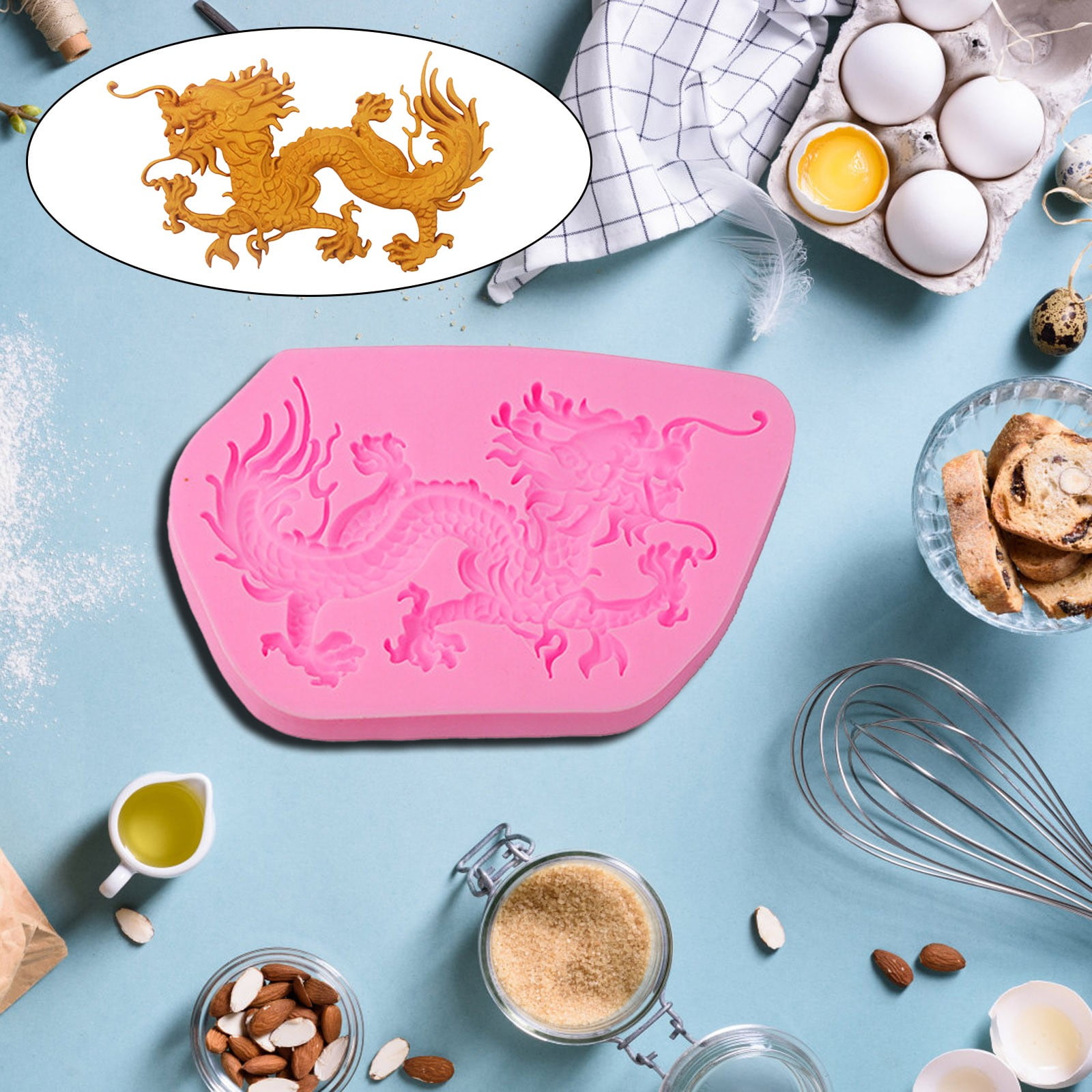 Delicate 3D Dragon Shaped Silicone Cake Former Versatile Decorating ...