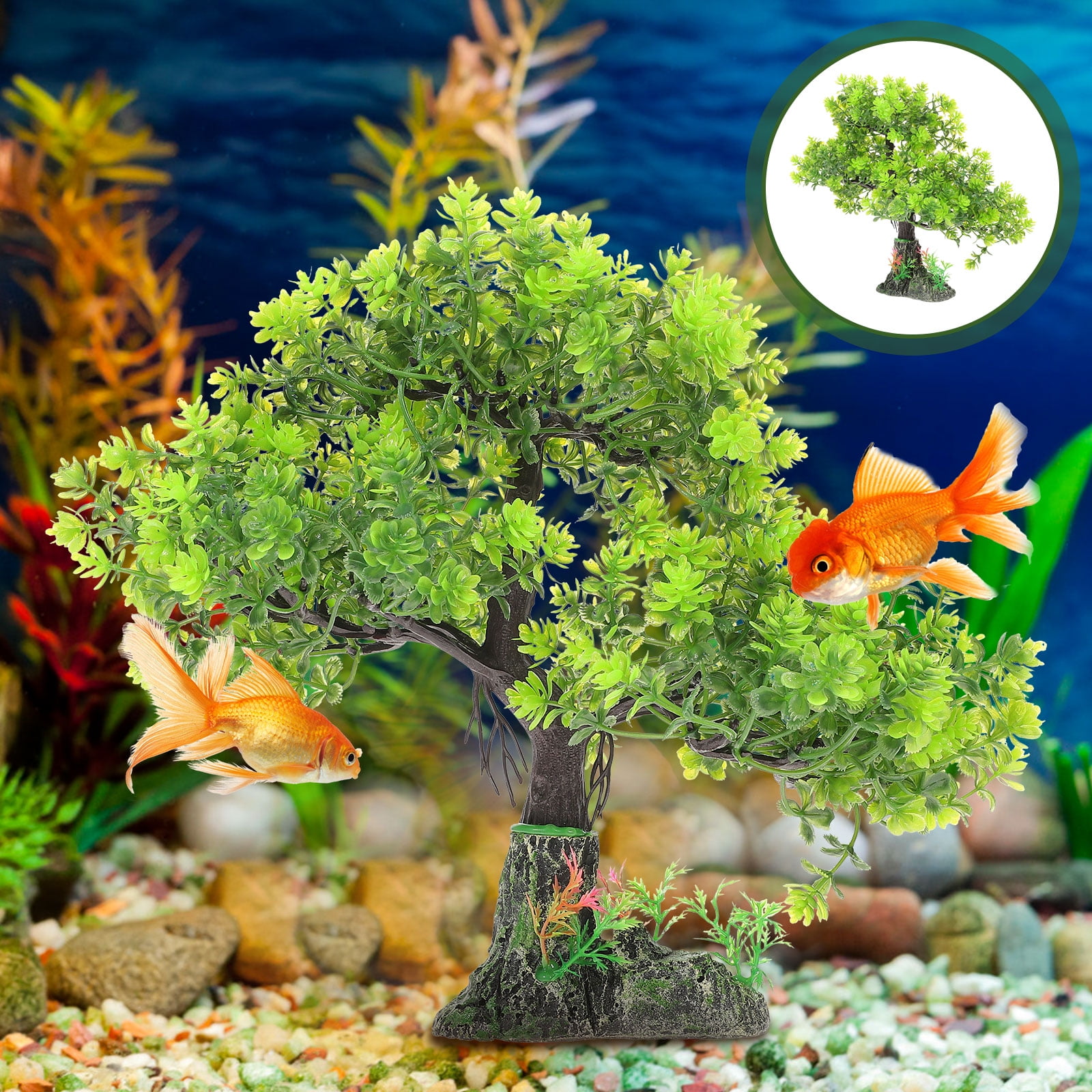 Delicate Aquarium Decor Desktop Fish Tank Decor Resin Fake Tree Fish ...