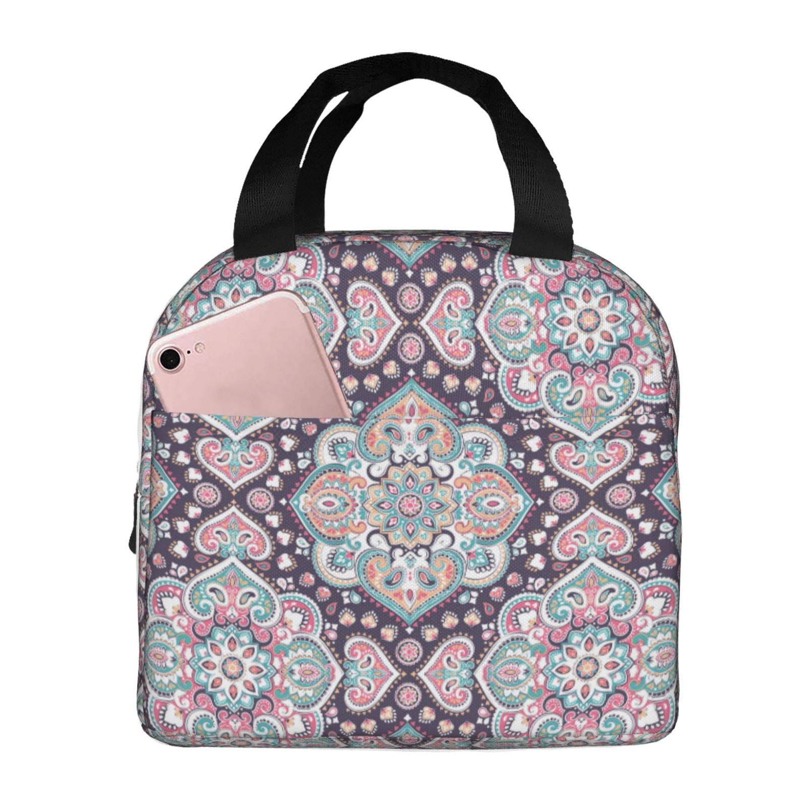 Insulated Lunch Bag for Women Men - Paisley Pattern No.9036 Leakproof ...