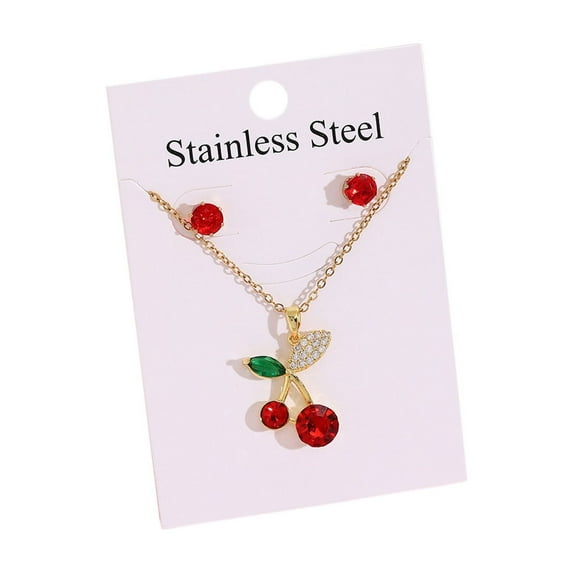 Delicate Collarbone Necklace and Earrings Jewelry Set 304 Stainless ...