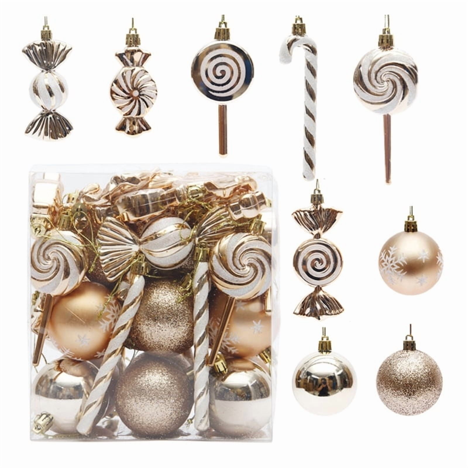 Delicate Colorful Christmas Baubles Plastic Christmas Decoration Set of ...