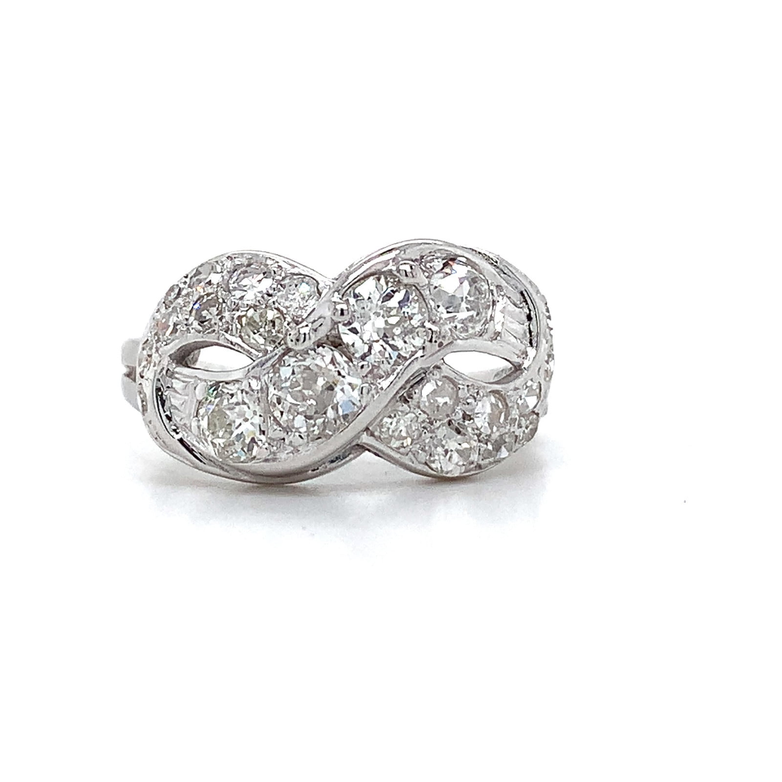 Delicate Criss Cross Diamond Ring, Infinity Diamond Wedding Band Ring ...