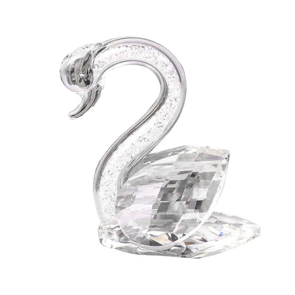 Delicate Crystal Swan Statue Creative Desktop Adornment Crystal Crafts ...