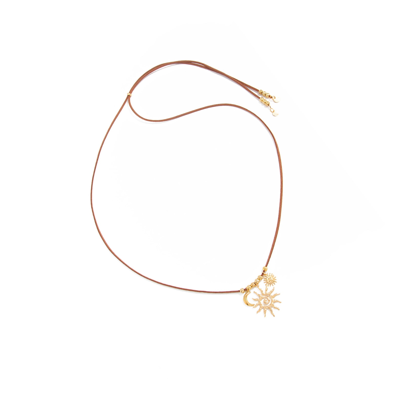 Delicate Cut Sun Charm Necklace With Metallic Finish Eye Catching ...