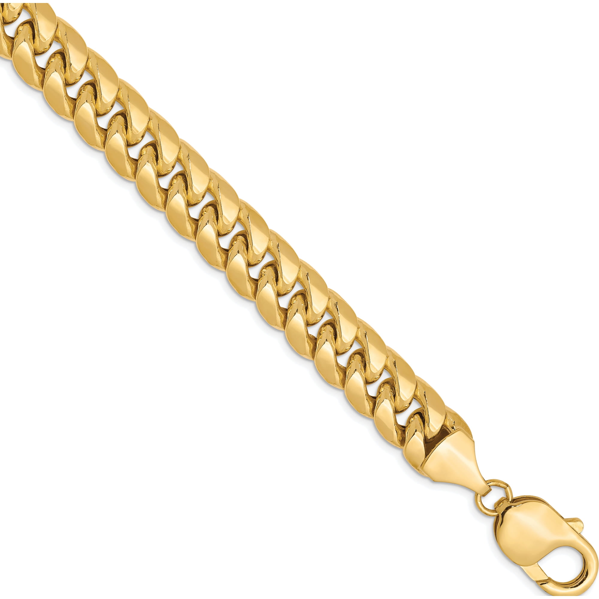 Delicate Dazzling Handcrafted 10K Semi-Solid 9.3mm Miami Cuban Chain ...