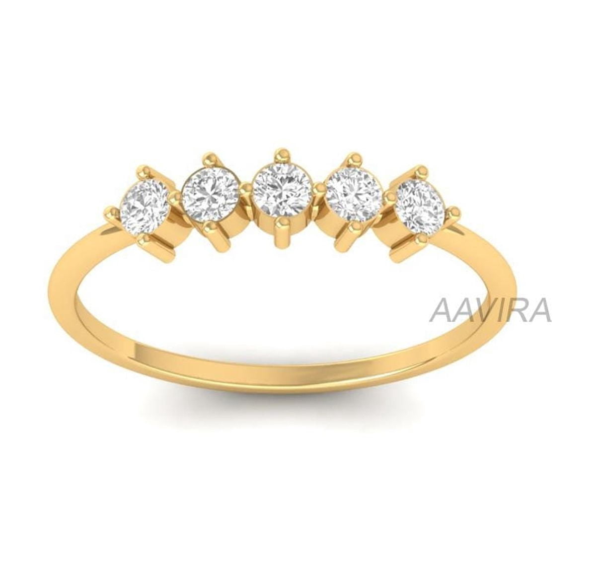 Delicate Five Stone Eternity Diamond Ring, Minimalist Prong Set Half ...