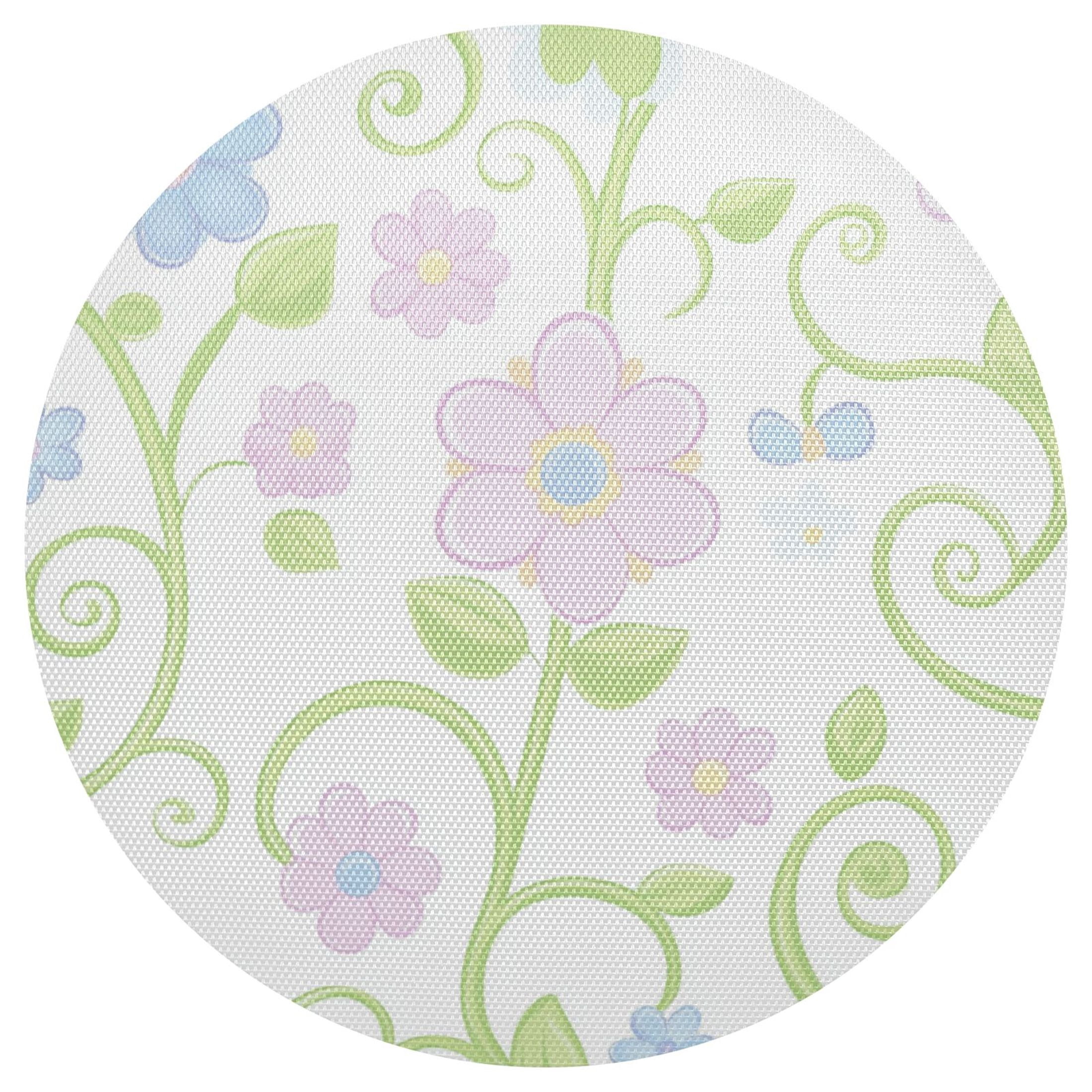 Delicate Flower Design 4-Piece 15.4in Heat-Proof PVC Plate Mats, Easy ...