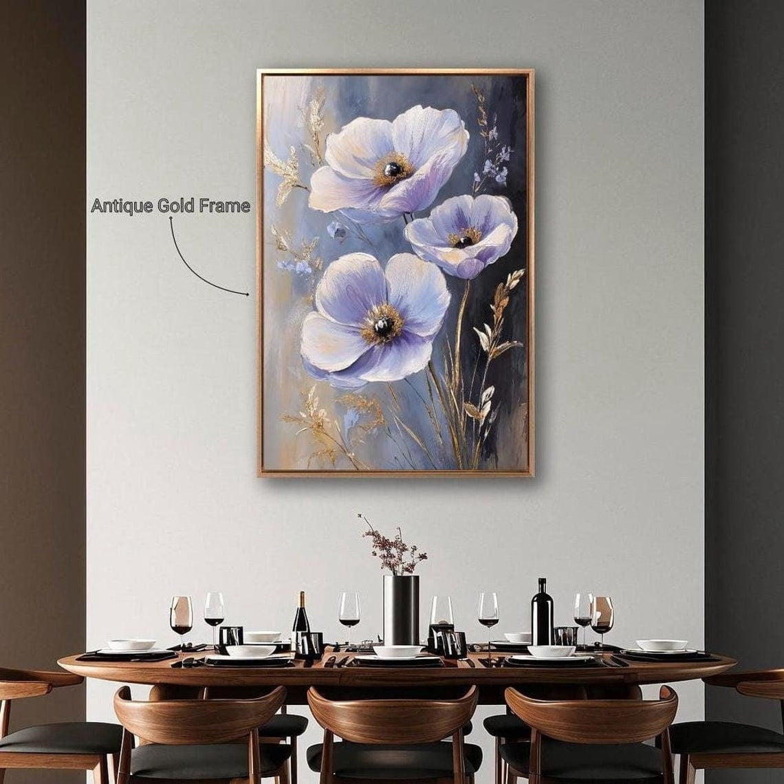 Delicate Flowers Luxury Poster Purple Wildflowers Wall Art Rustic ...