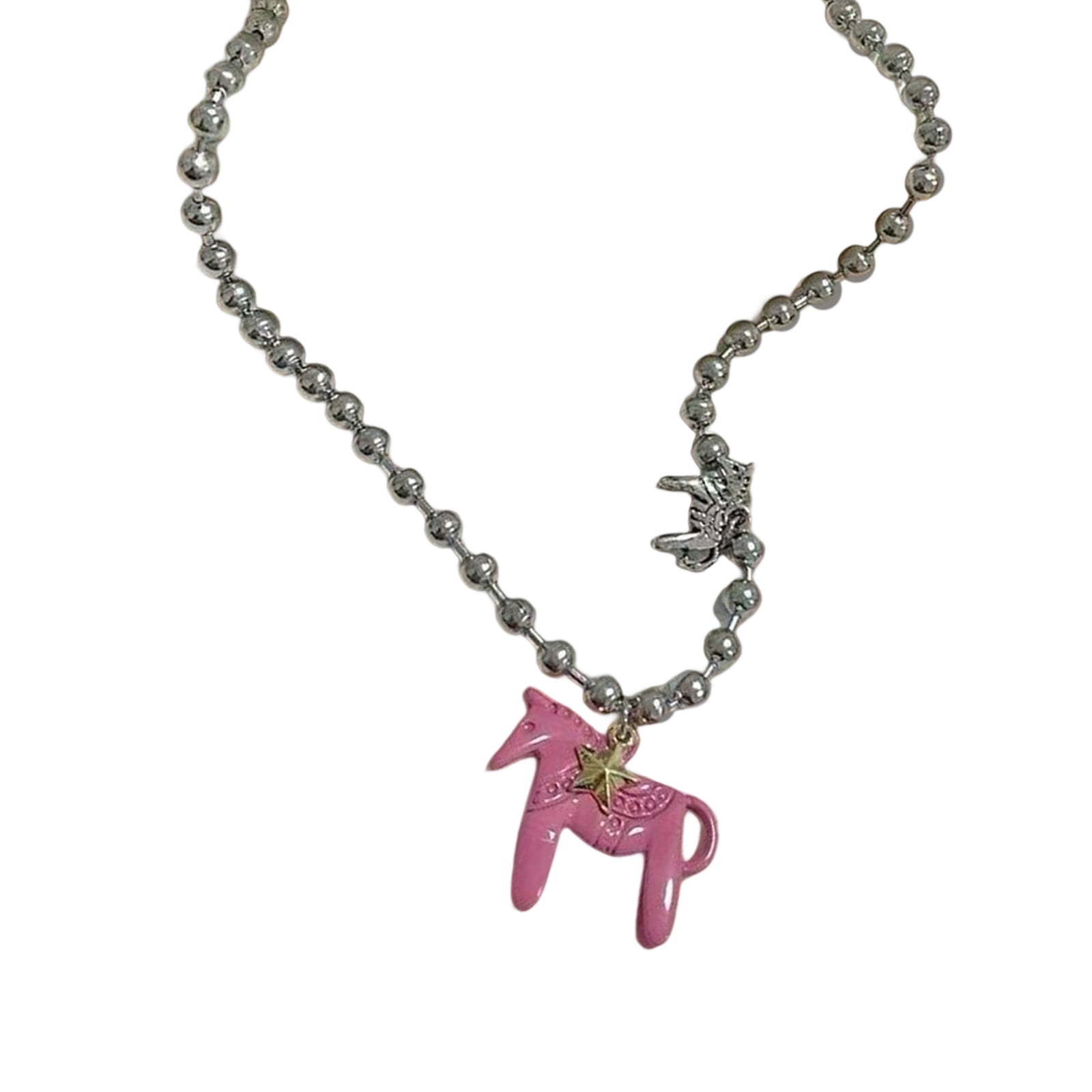 Delicate Horse Figurine Pendant Necklace Allergy resistant Alloy ...