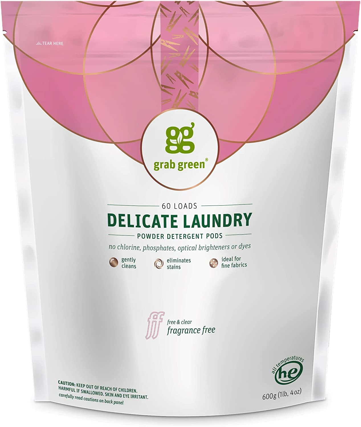 Delicate Laundry Detergent Pods, 60 Count, Fragrance Free, Plant and ...