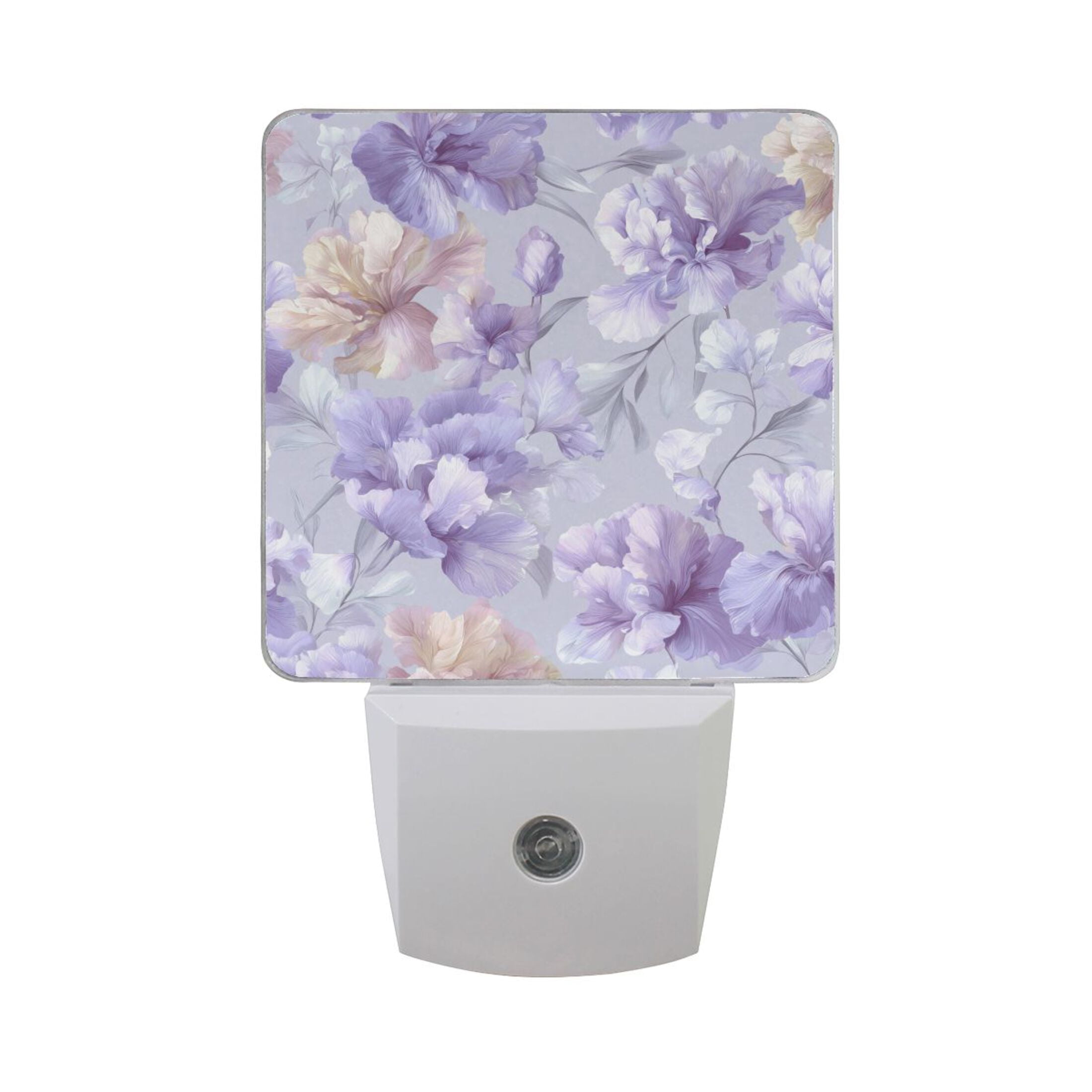 Delicate Lavender Color Flowers LED Night Light Sensor Lamp Plug-in ...