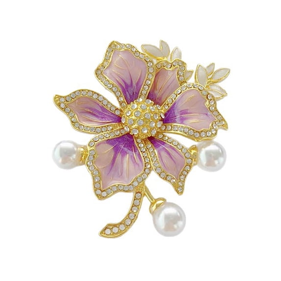 Delicate Lavender Flower Brooch Premium Metal Floral Pin For Dresses ...