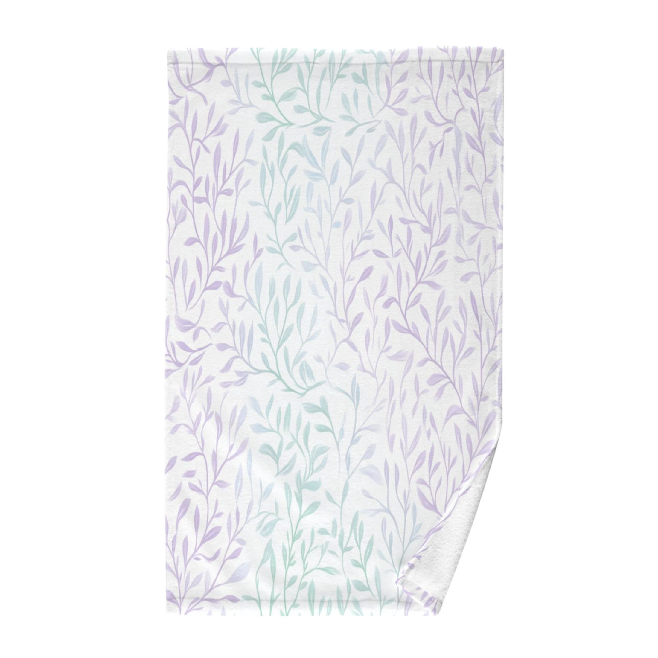 Delicate Leaf Patterns Soft 100% Cotton Towel, High Absorbency, Single ...